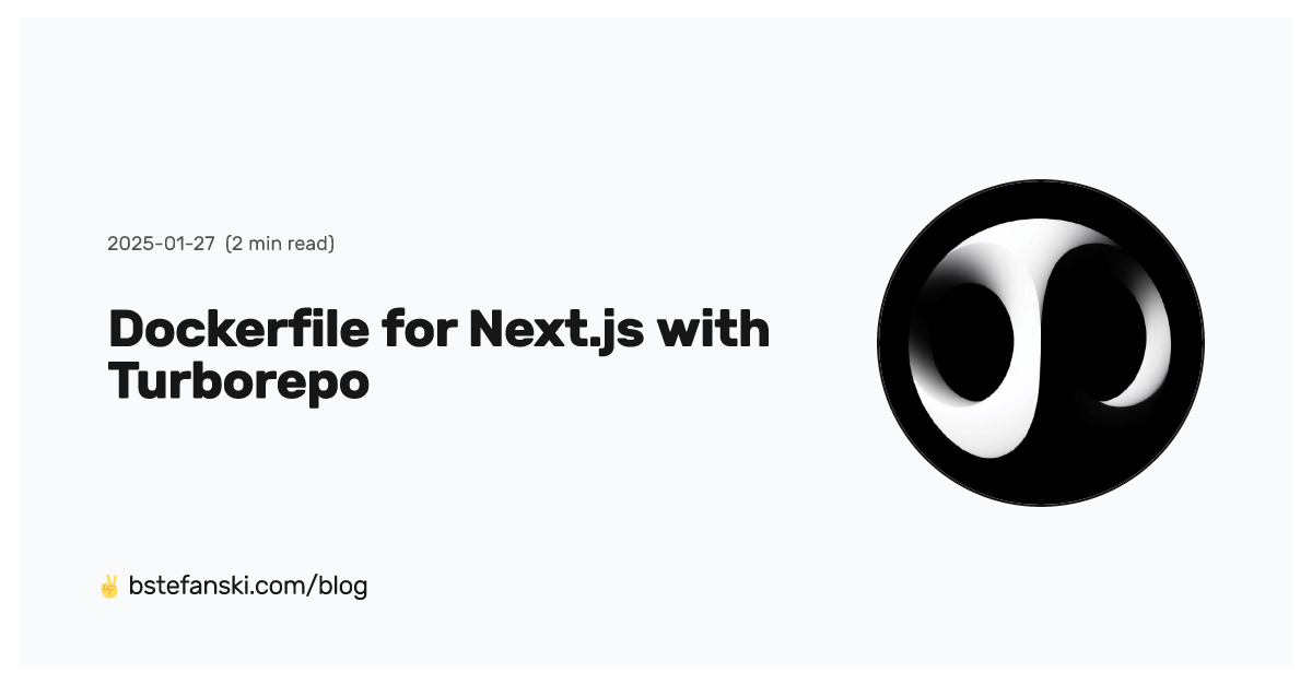 Dockerfile for Next.js with Turborepo